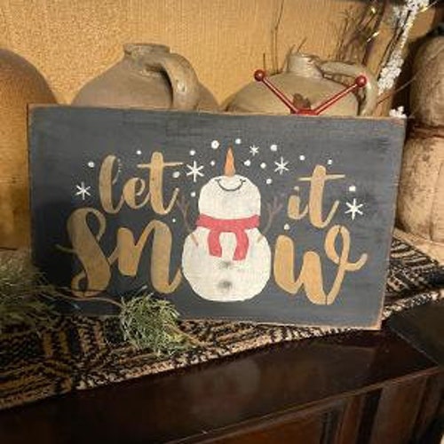 Let It Snow Sign Christmas Sign Winter Sign Winter Decor - Etsy