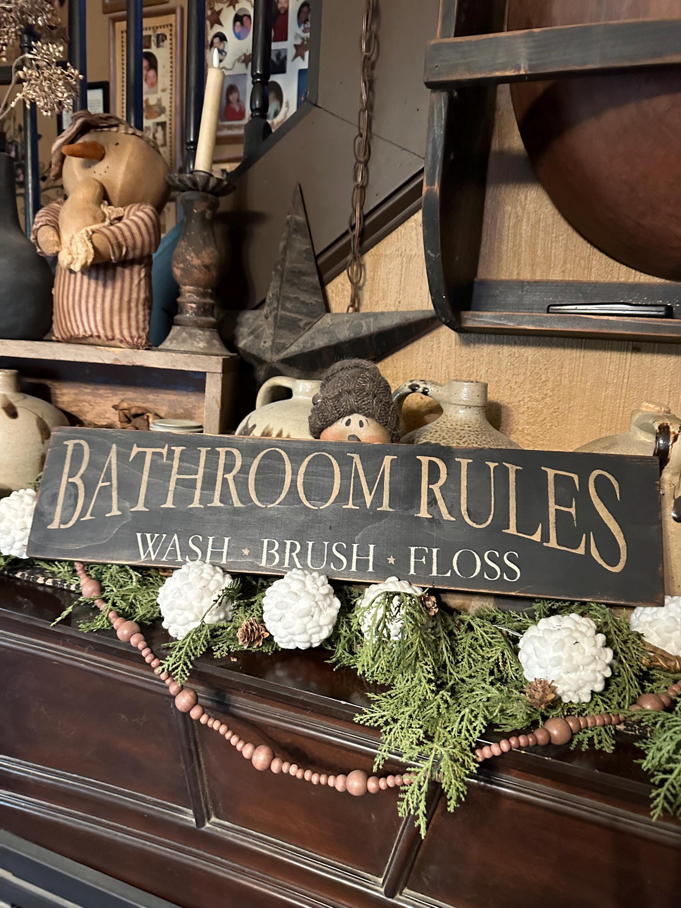 Primitive Bathroom Signs