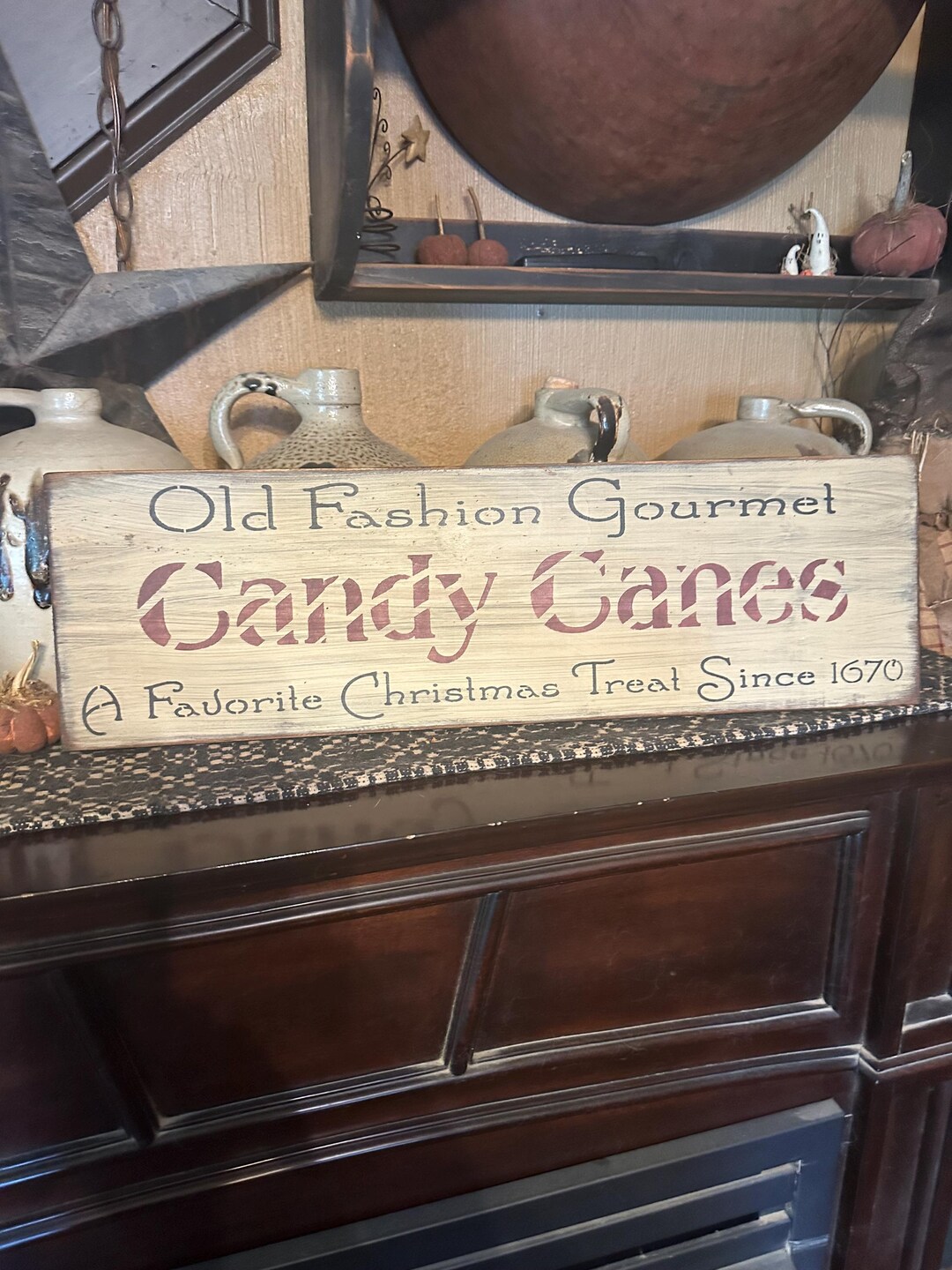Old Fashion Candy Canes Primitive Sign - Etsy