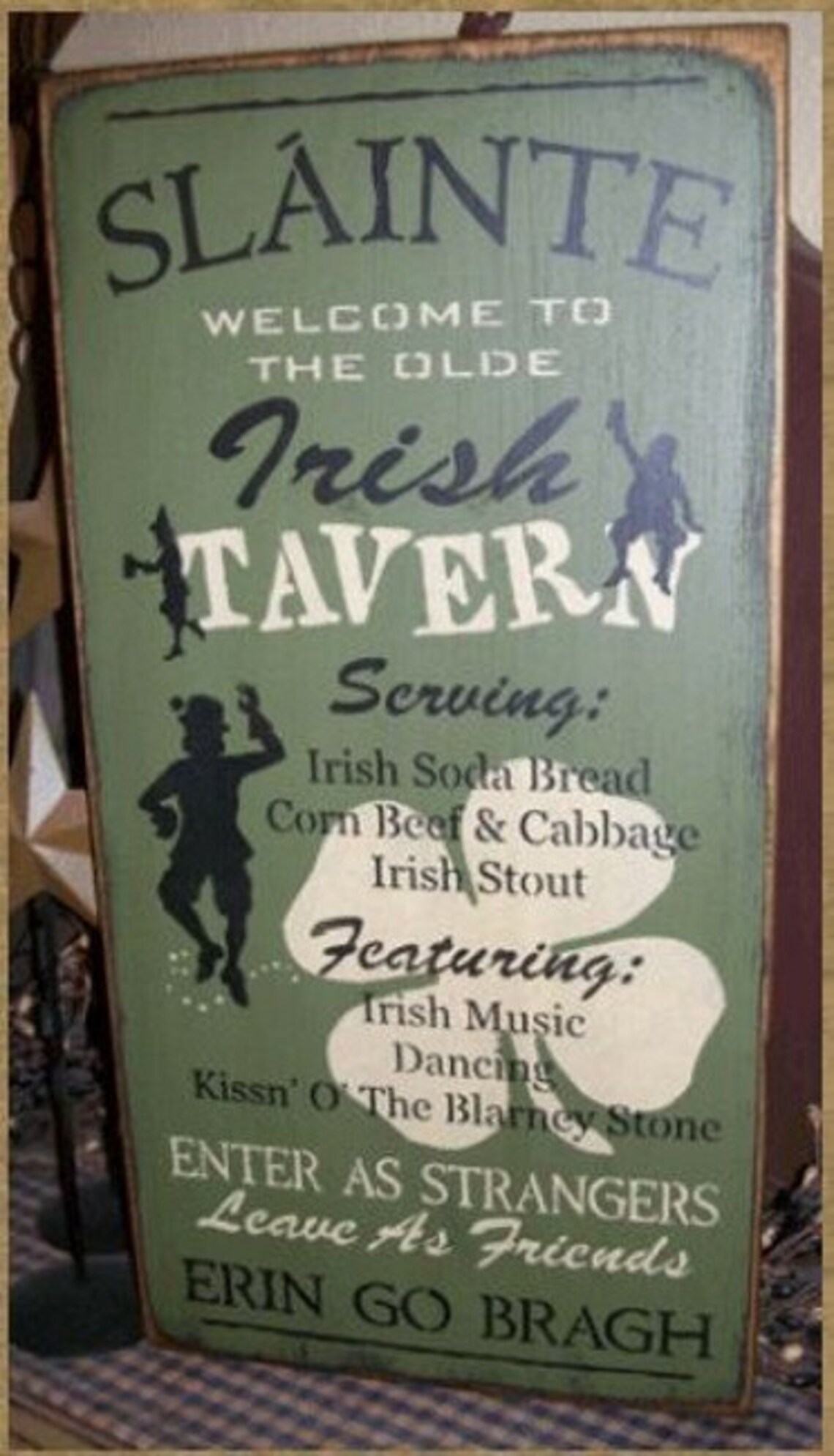 OLDE IRISH TAVERN Primitive Sign - Etsy