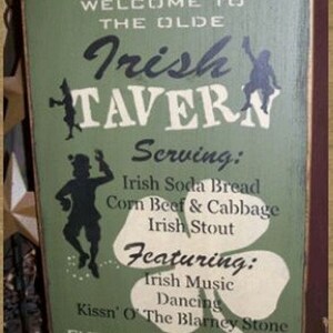 OLDE IRISH TAVERN Primitive Sign - Etsy