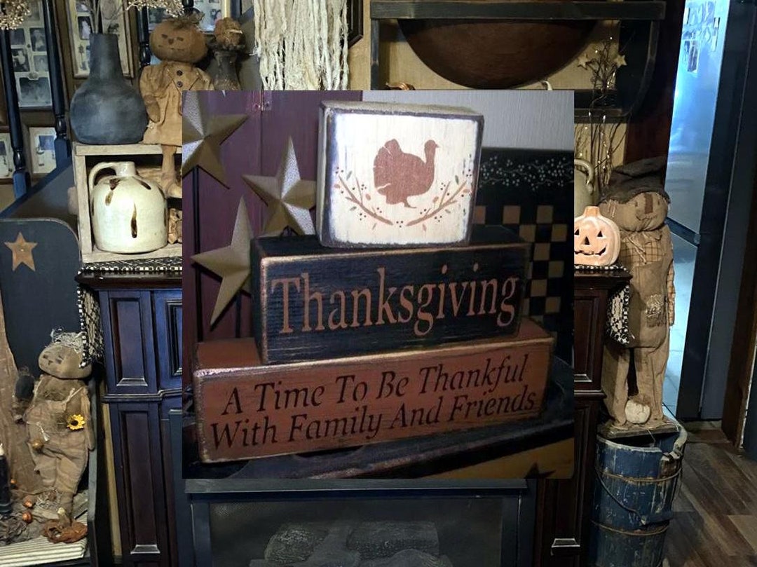 Primitive Block Sign Thanksgiving Saying - Etsy