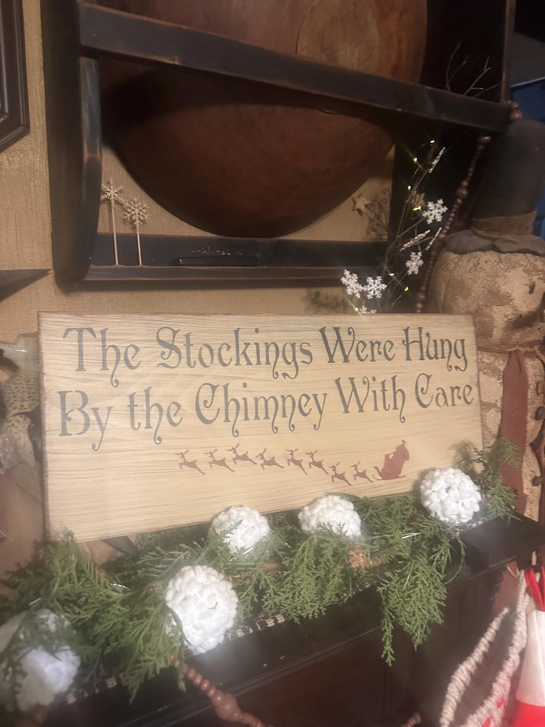 Stockings Were Hung Christmas Santa Primitive Sign - Etsy