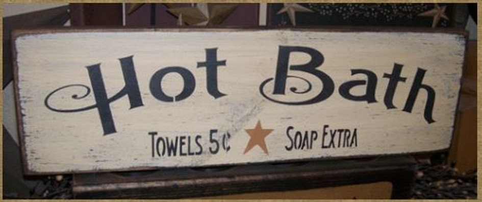 Hot Bath Stars Primitive Sign - Etsy