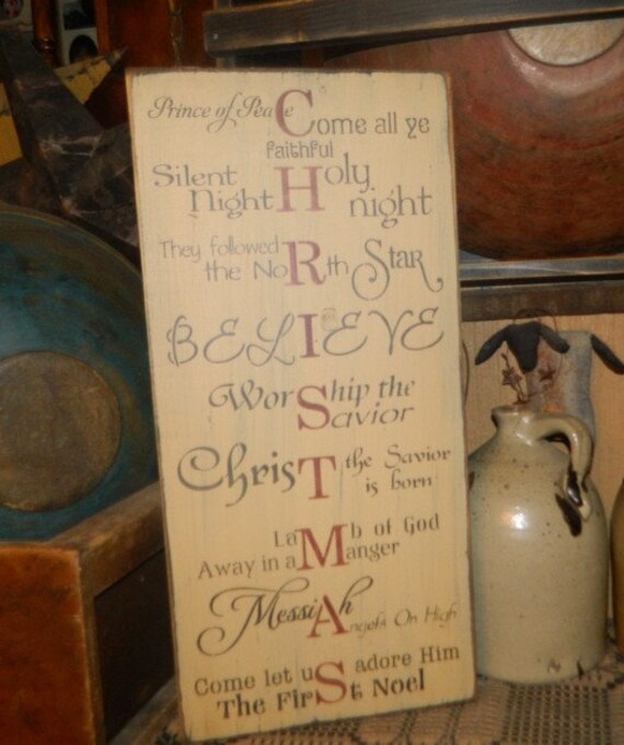 Christmas Saying Christmas Primitive Sign | Etsy
