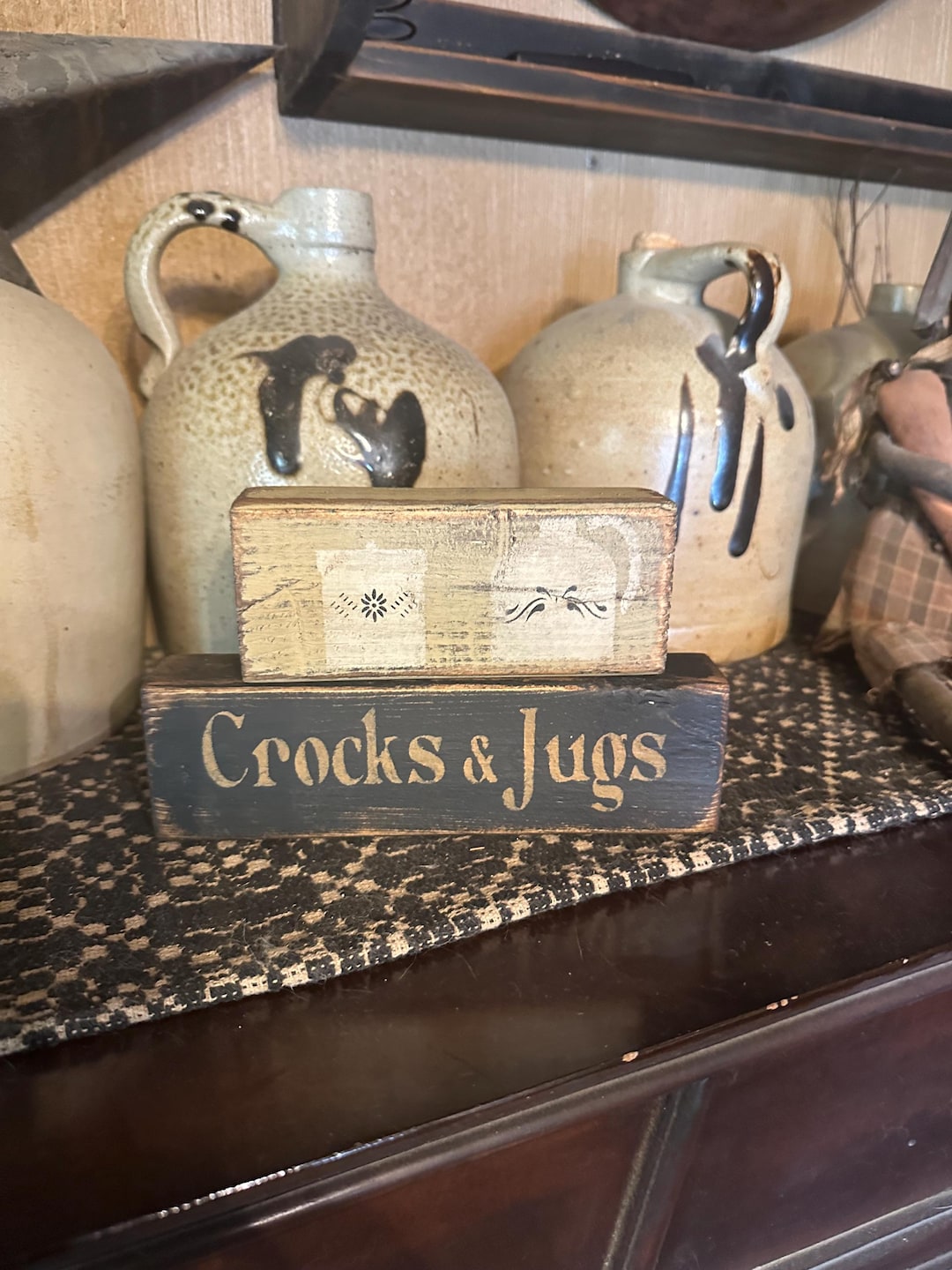 Crocks and Jugs Primitive Sign Block - Etsy