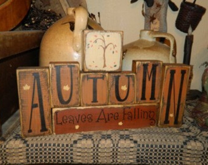 AUTUMN Leaves Are Falling Primitive Sign - Etsy