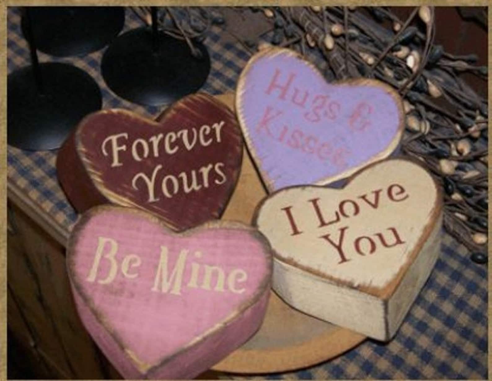 VALENTINE SWEETHEART BLOCKS Primitive Block Sign - Etsy