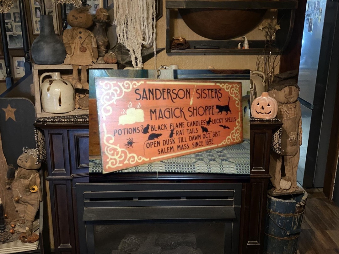 Sanderson Sisters Magic Shop Primitive Sign Hocus-pocus - Etsy