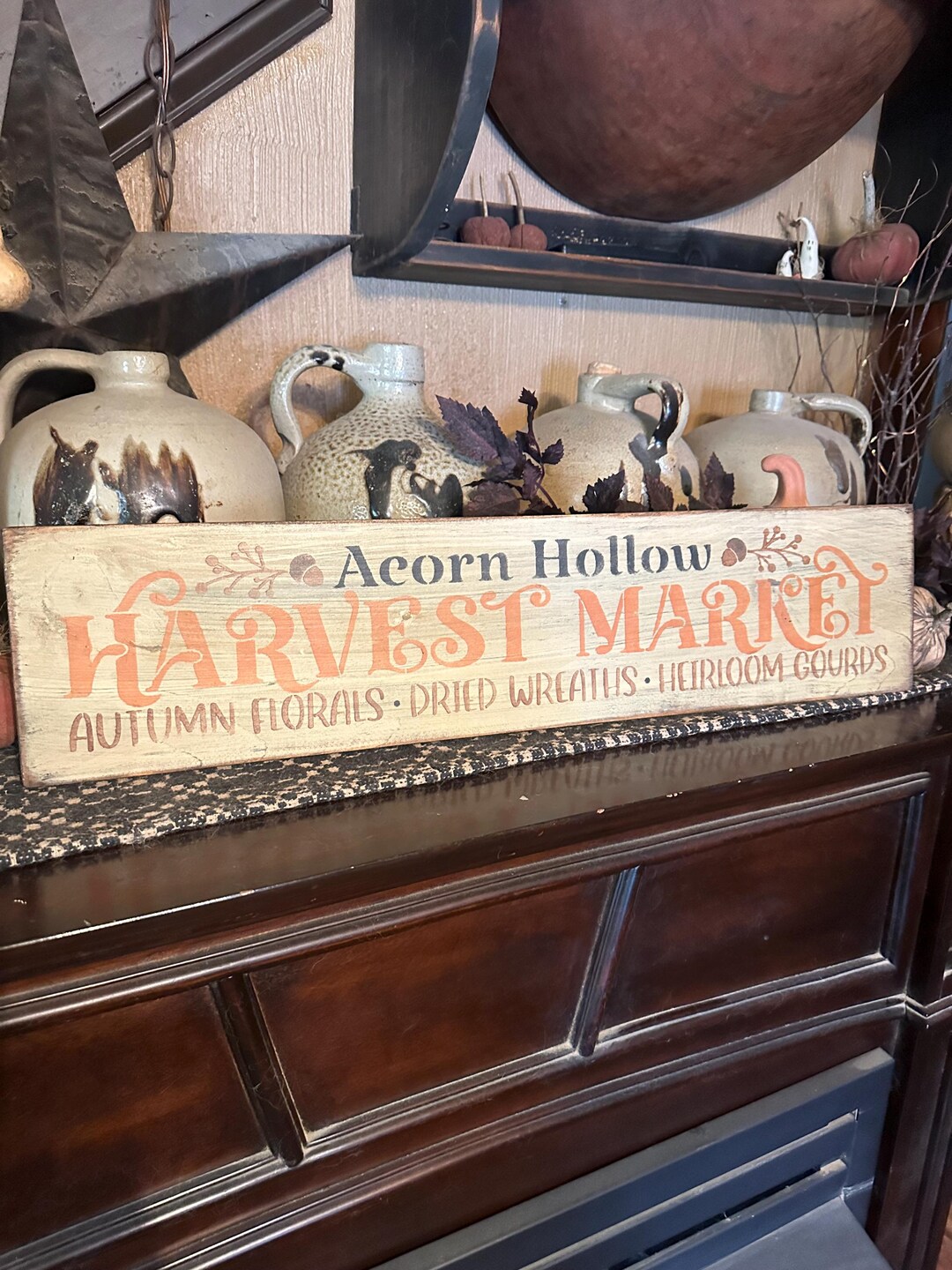 Acorn Hollow Harvest Market Primitive Sign - Etsy