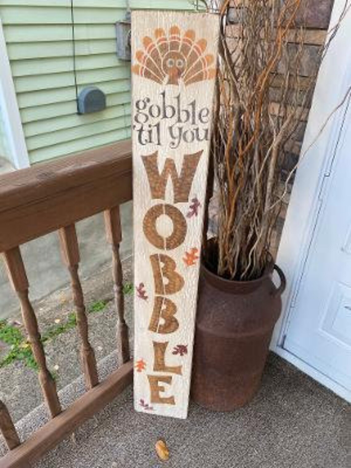 Gobble Til You Wobble Thanksgiving Porch Primitive Sign - Etsy