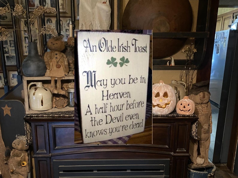 An OLD IRISH TOAST Primitive Sign - Etsy