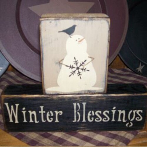 Welcome Snowman Winter Porch Primitive Sign | Etsy