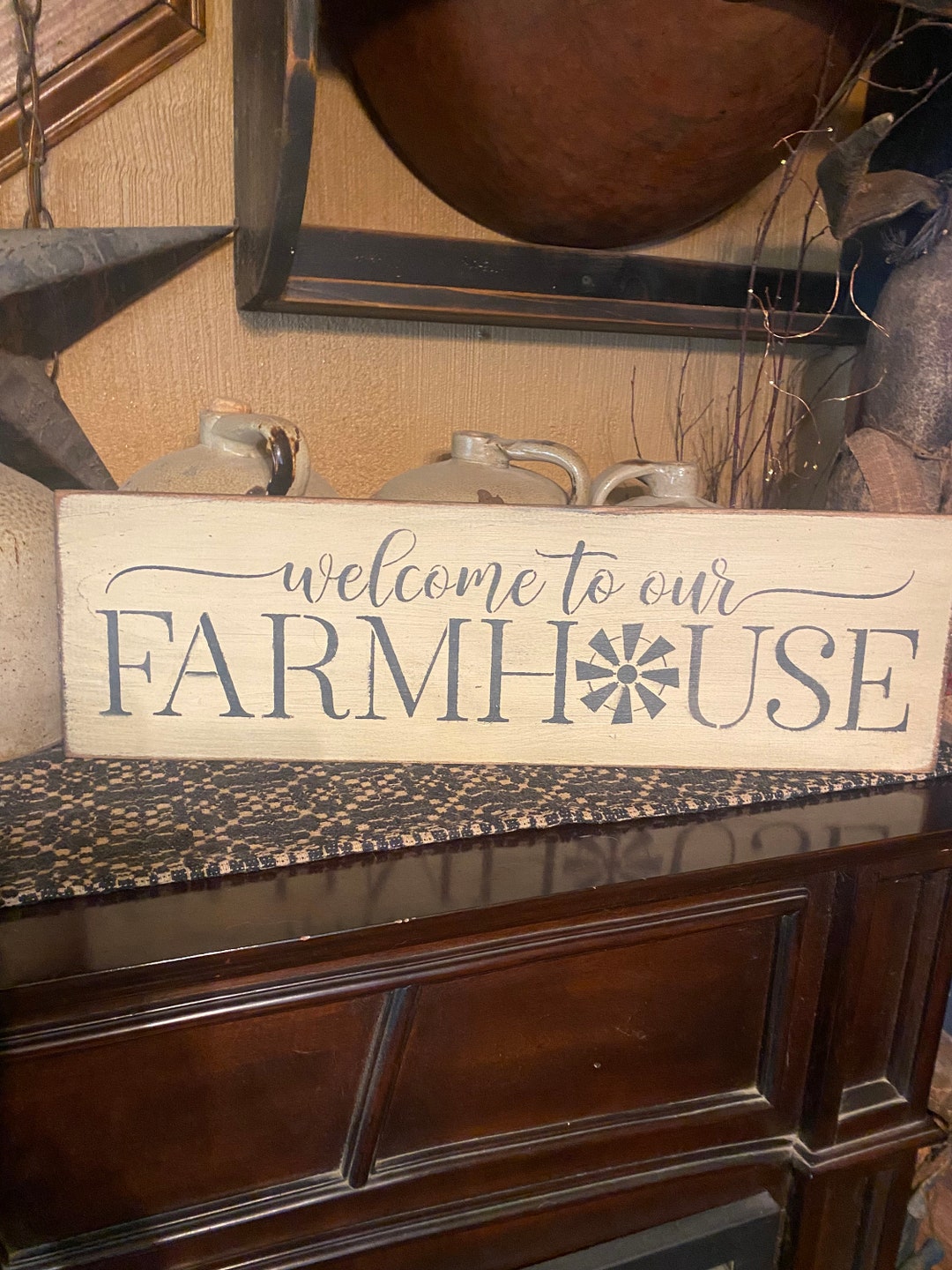 Welcome to Our Farmhouse Primitive Sign - Etsy