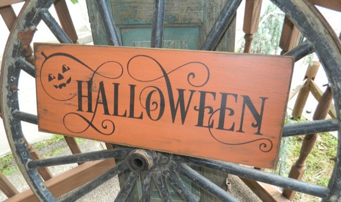 Halloween Pumpkin Primitive Sign - Etsy
