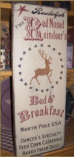 Red Nosed Reindeer Rudolph Bed Breakfast Christmas Primitive - Etsy