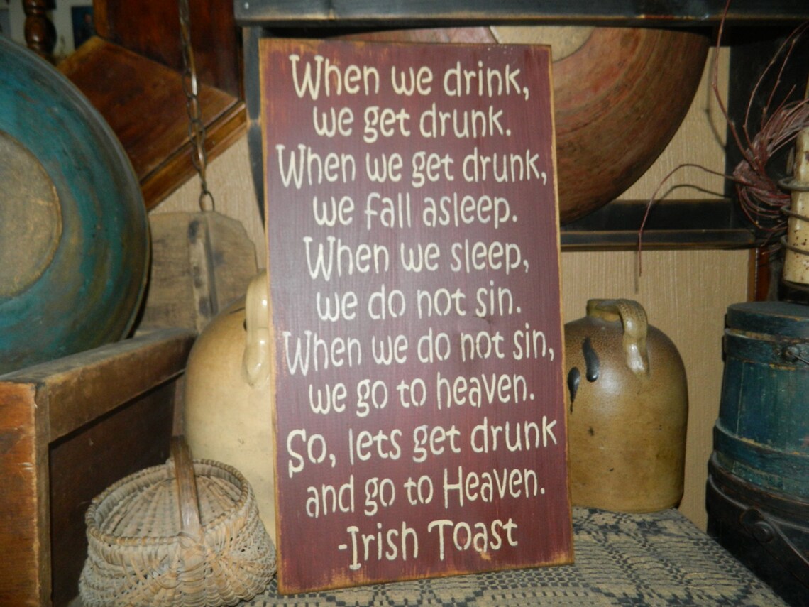 Irish Toast Heaven Primitive Sign - Etsy