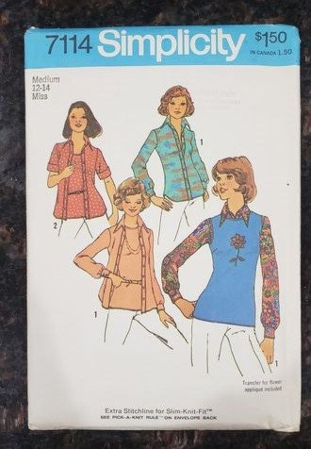 Vintage Simplicity Pattern 7114 Misses Size Medium 12-14 - Etsy