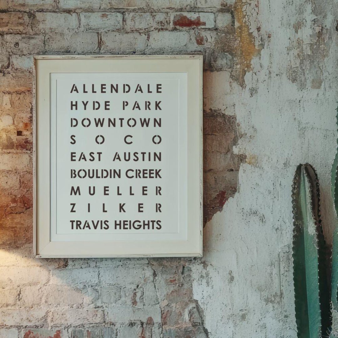 Austin Subway Art Poster Stencil | DIY Stencil | Chalkboard Stencil ...
