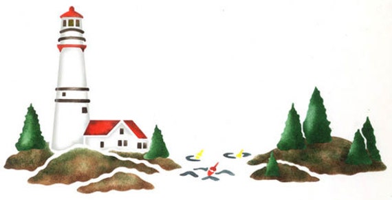 Lighthouse Border Stencil - Etsy