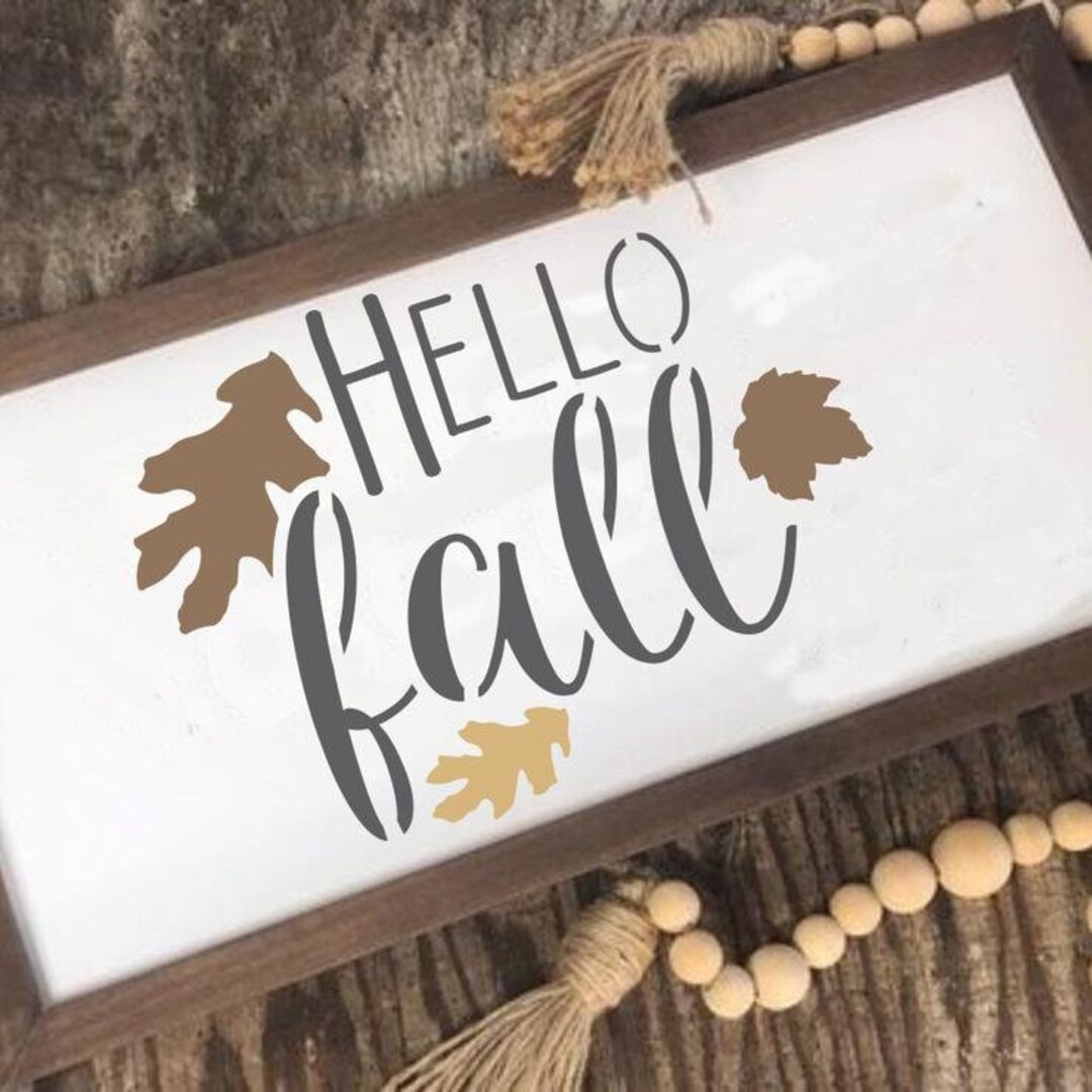 Hello Fall Craft Stencil by Crafty Stencils | Craft Stencil | Decor ...