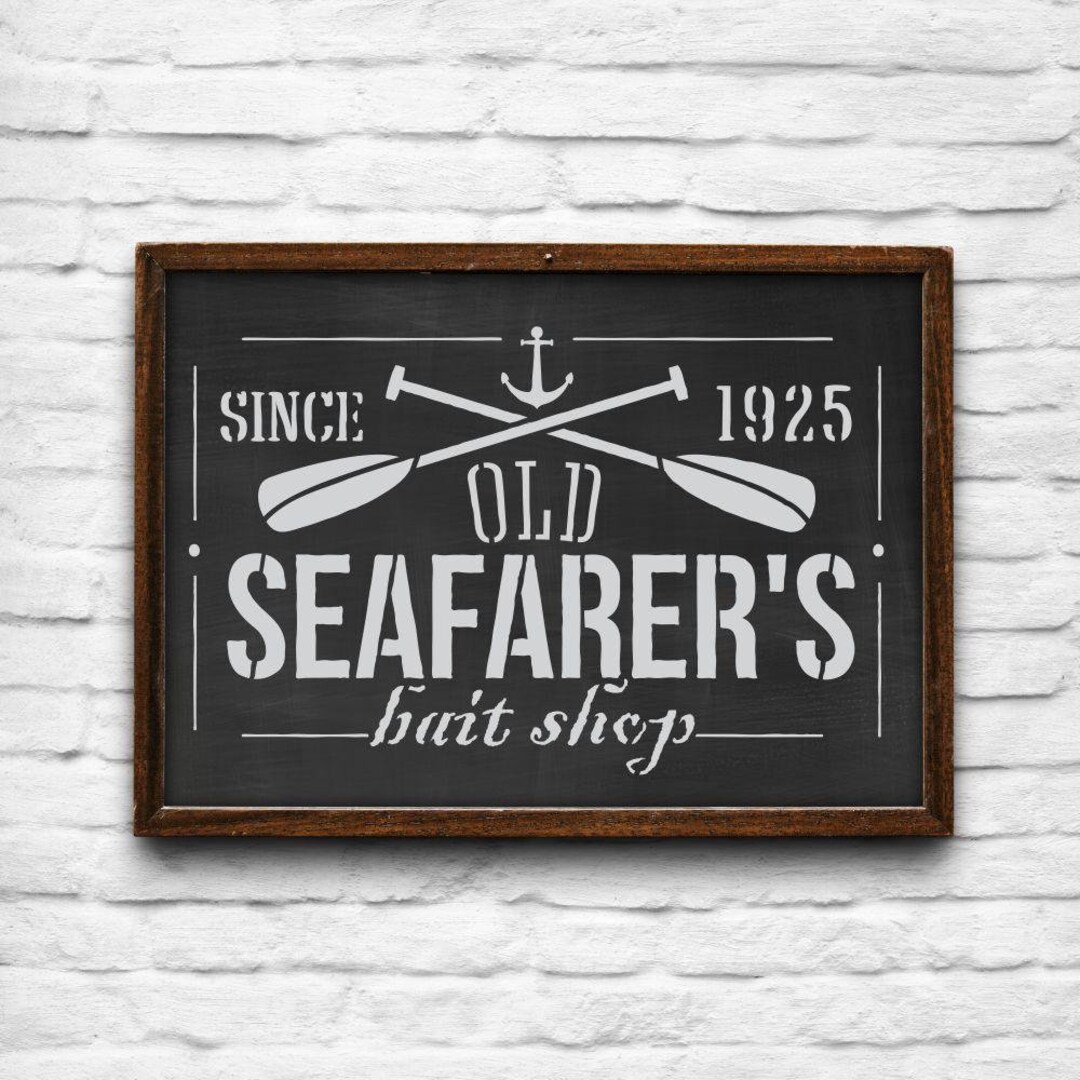 Bait Shop Wall Stencils by Oak Lane Studio Wall Stencils Reusable ...