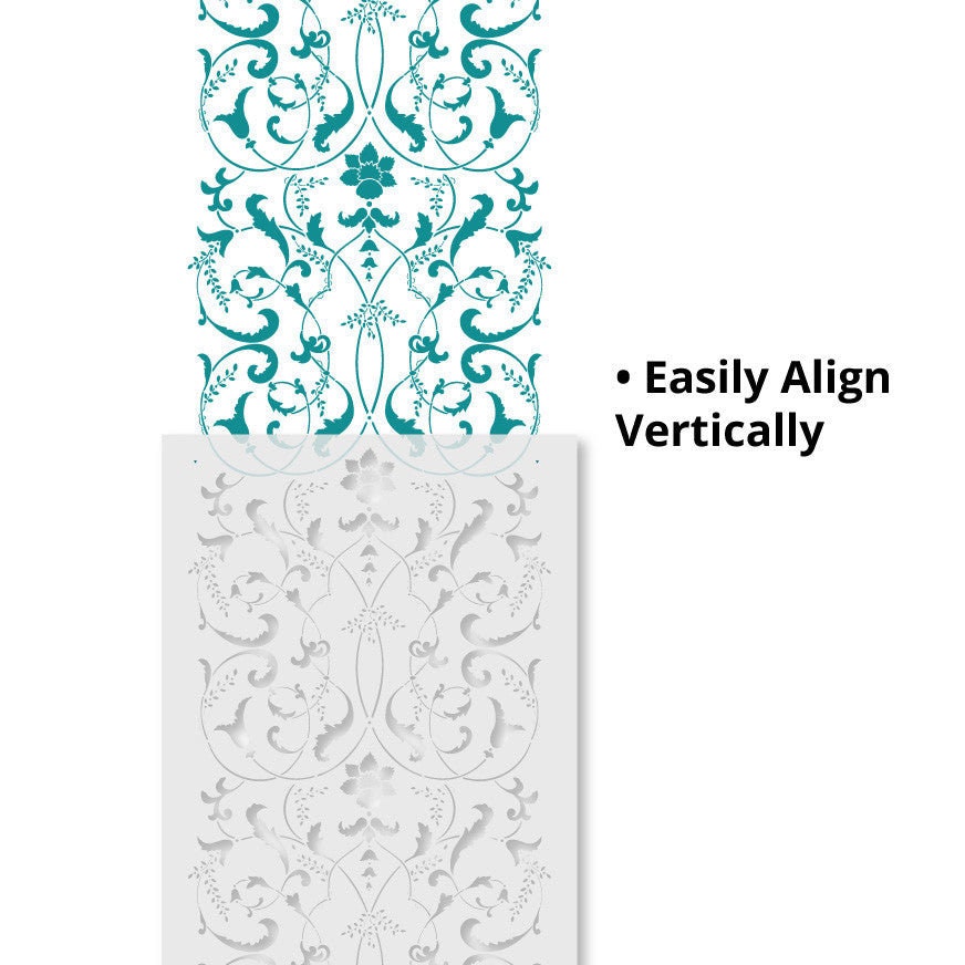 Large Scroll Panel Wall Stencil | Fabric Stencil | Furniture Stencil ...