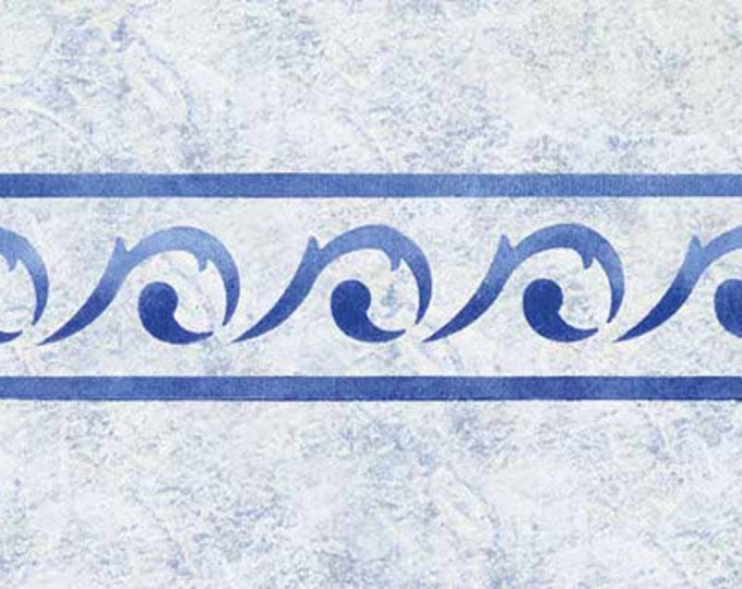 Leaf Scroll Border Stencil | DIY Stencil | Wall Stencil | Floor | Patio | Furniture | Porch ...