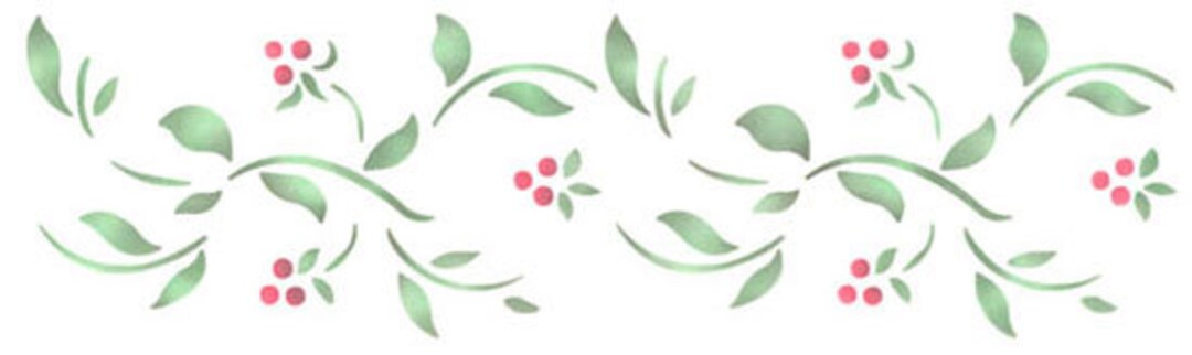 Berry Border Stencil - Etsy