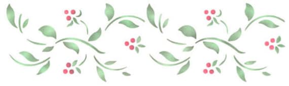 Berry Border Stencil | Etsy