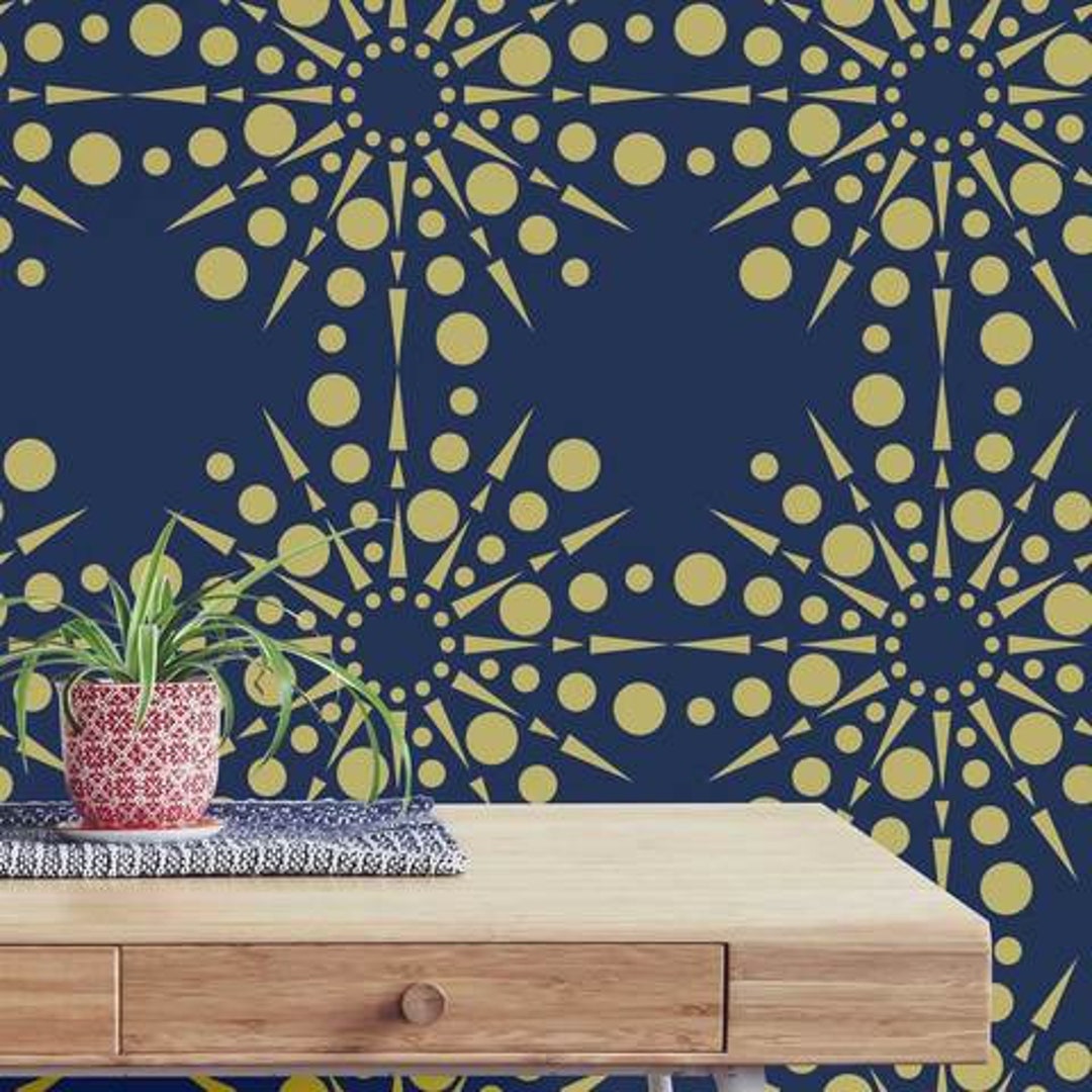 Geometric Art Deco Medallion Wall Painting Stencil by Oak Lane - Etsy