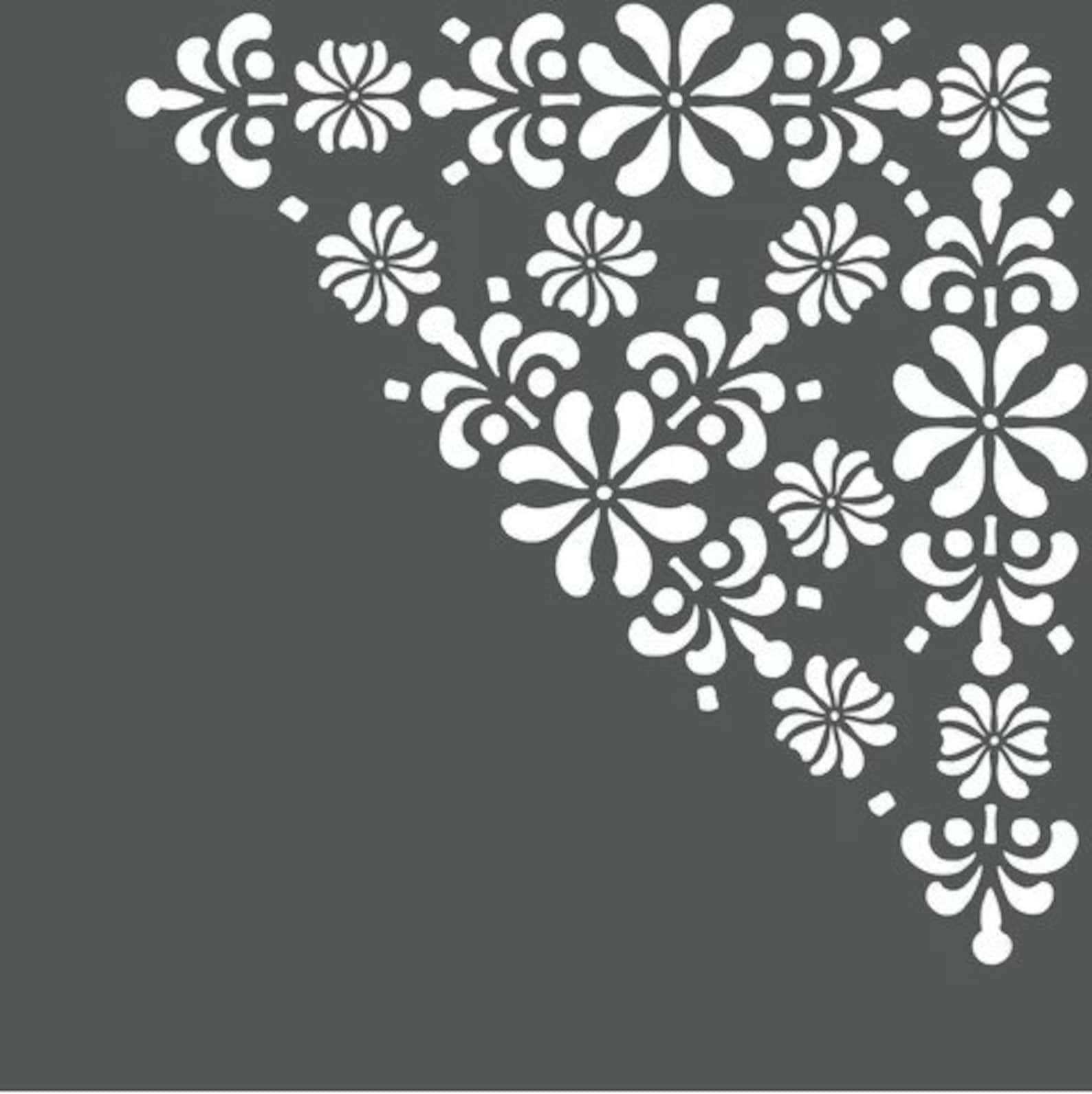 Antique Rosette Corner Wall Stencil | DIY | Fabric Stencil | Furniture ...