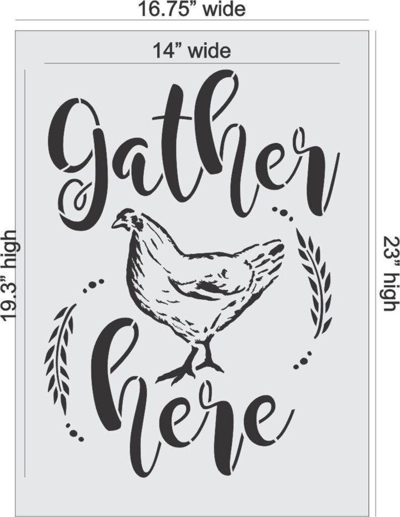 Gather Here Antique Farmhouse Wall Stencils by Oak Lane Studio | Etsy