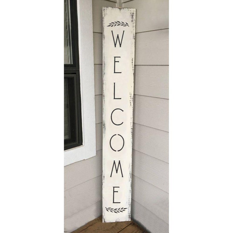 Welcome Wheat Vertical Porch Stencil Welcome Sign Porch - Etsy