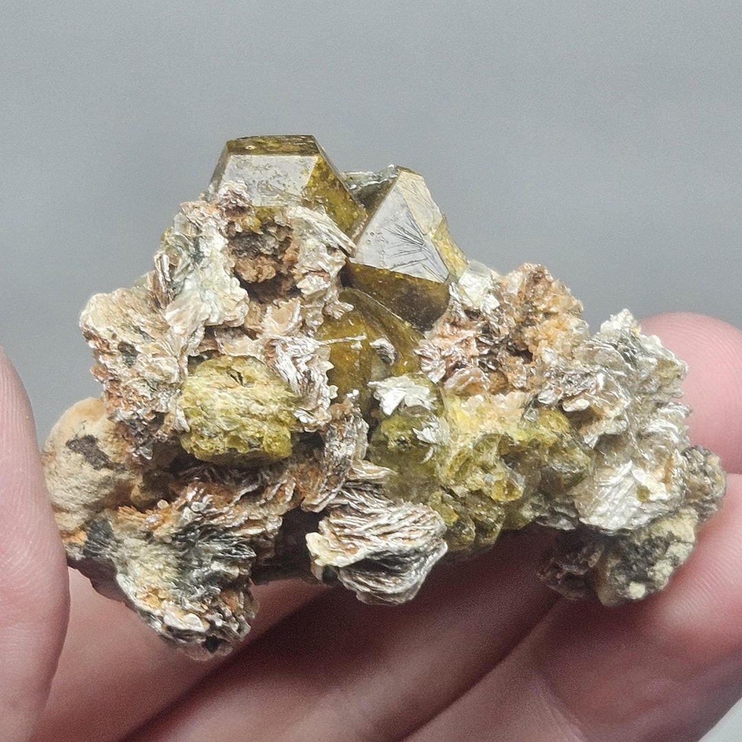 Mali Garnet Crystals and Mica Books on Matrix, Andradite and Grossular ...