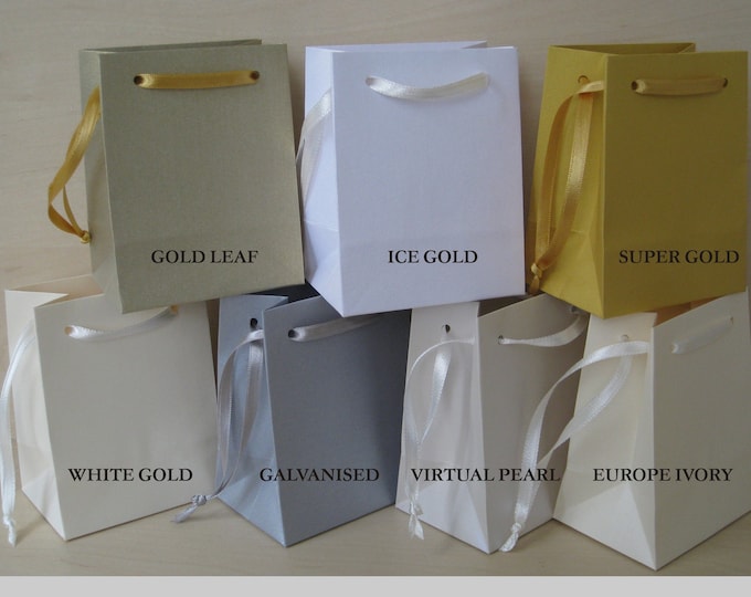 50 Extra Small Luxury Metallic Paper Bags .hand Made.satin - Etsy