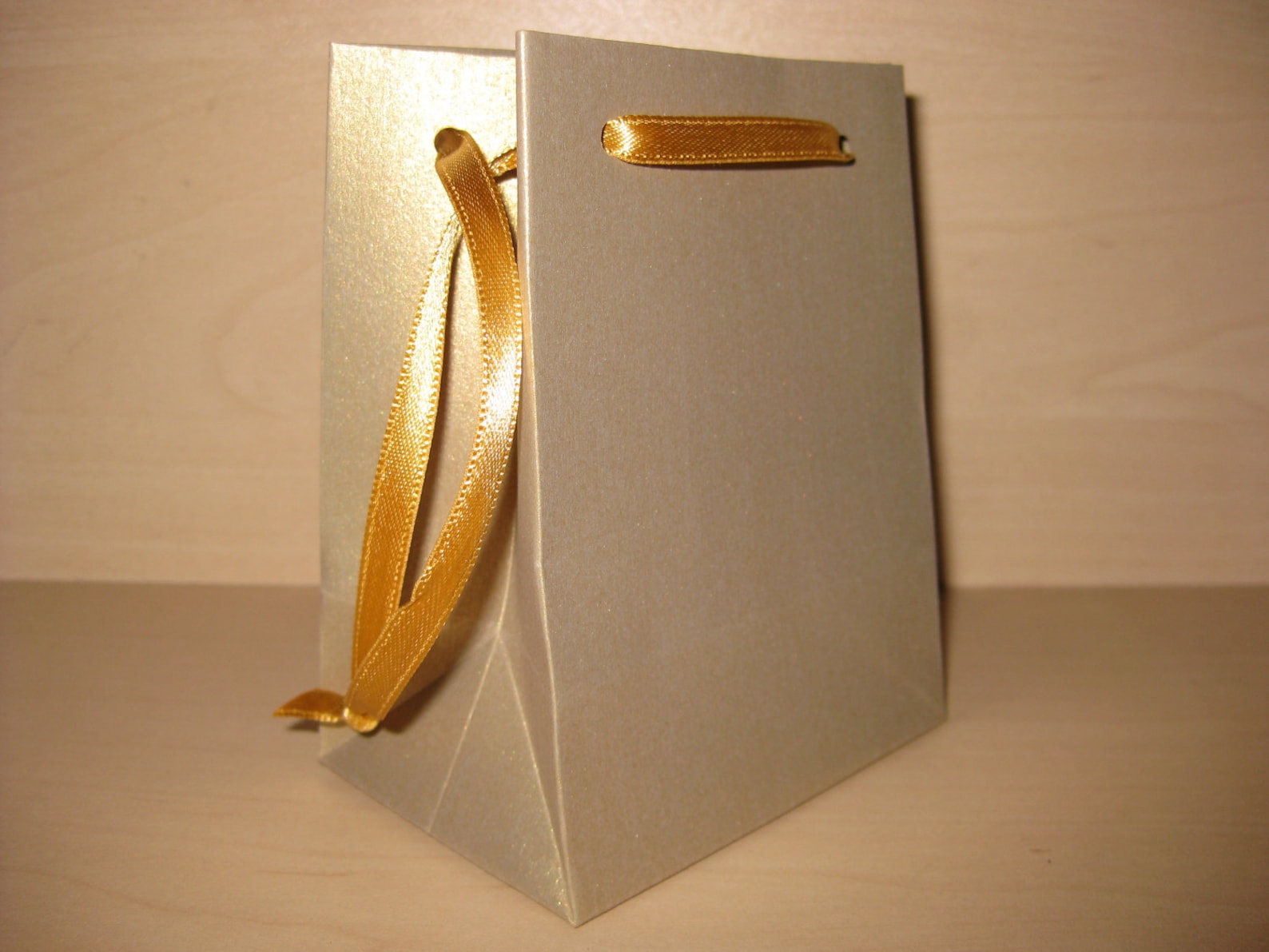 50 Extra Small Luxury Metallic Paper Bags .hand Made.satin Ribbon ...