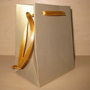 50 Extra Small Luxury Metallic Paper Bags .hand Made.satin Ribbon ...