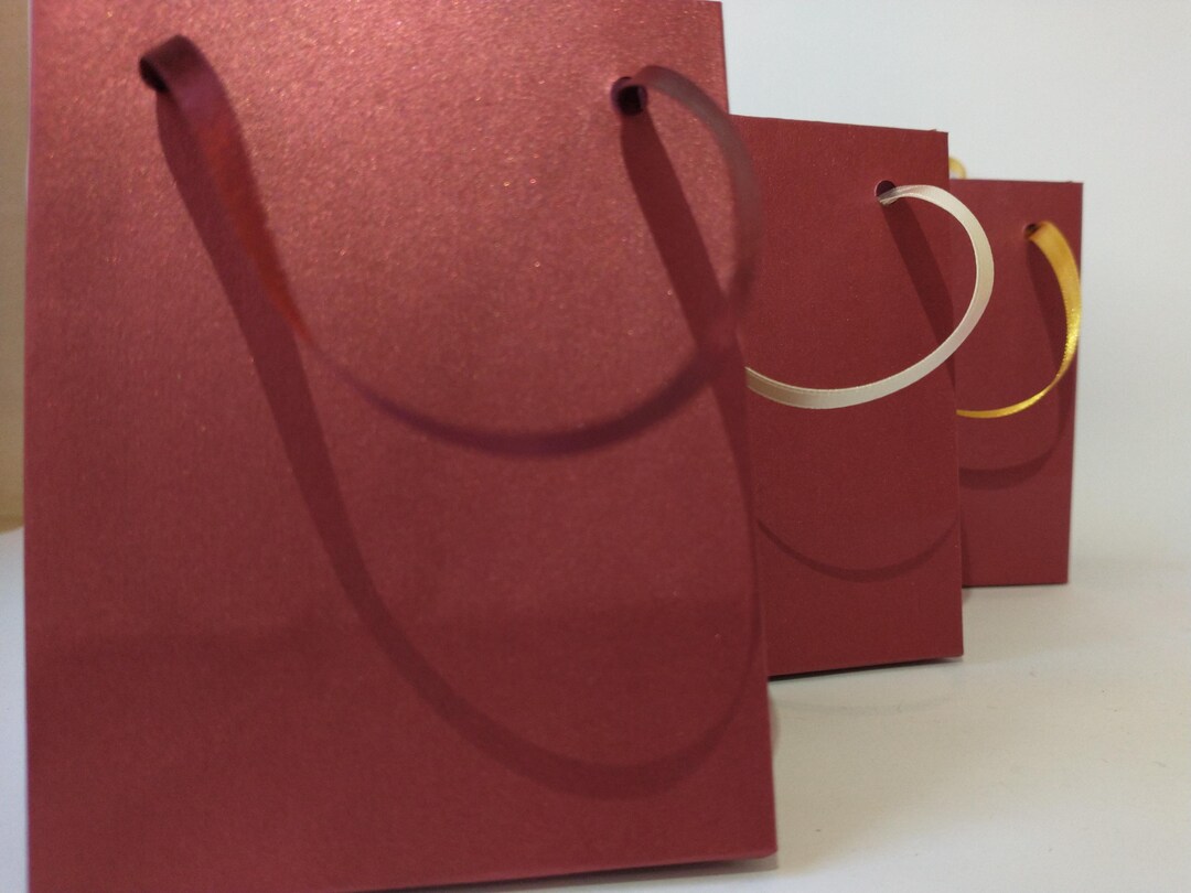 Extra Small Luxury Metallic Paper Bags .hand Made.satin Ribbon Handles ...