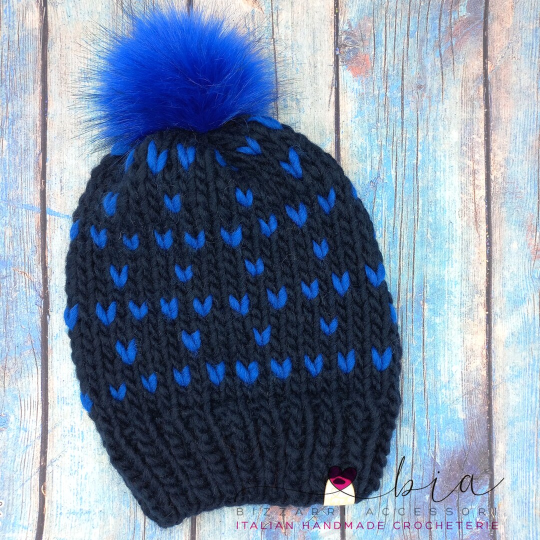 CUORICINI - "Millecuori" Hand gestrickte Beanie - One Size Teen ...