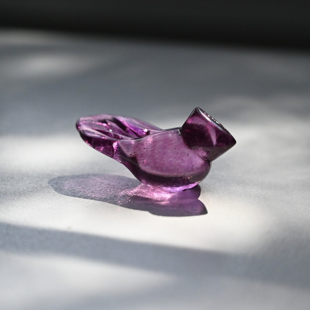 Purple Handmade Solid Glass Bird Figurine Sculpture - Mini Size - Etsy