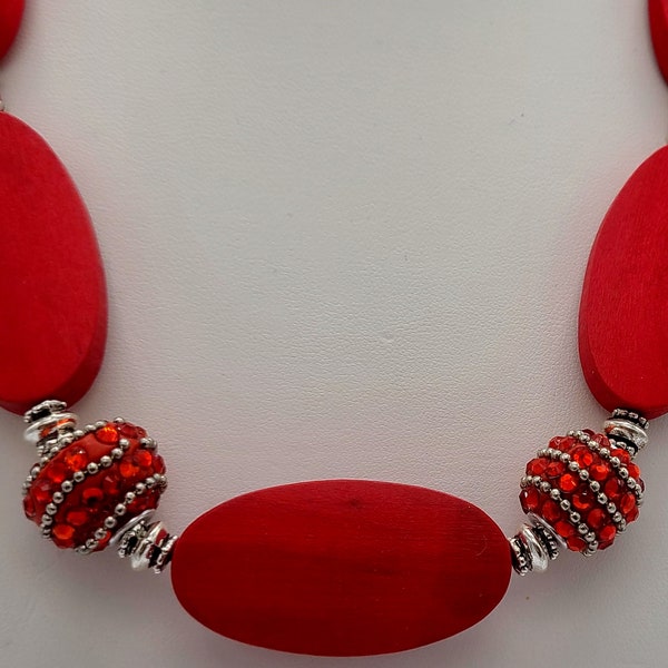 Red Necklace Set - Etsy