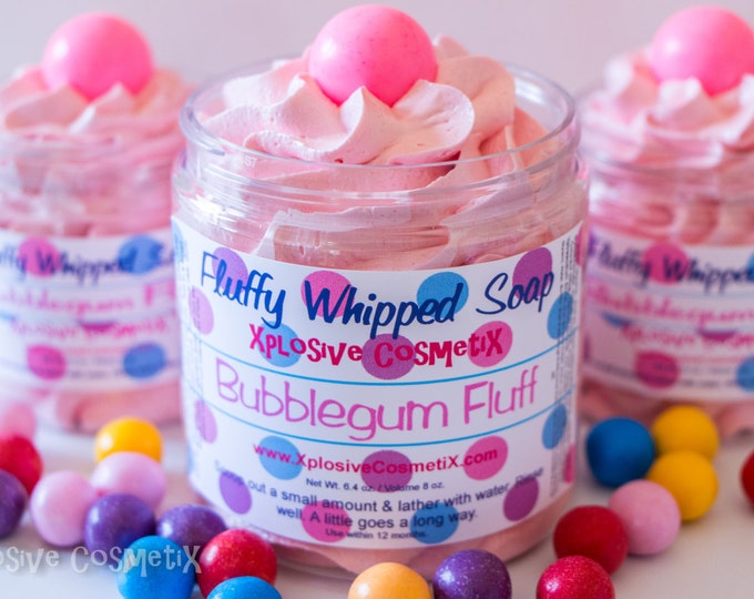 Fluffy Whipped Soap - Bubblegum Fluff - Vegan Friendly, Bubble Gum Soap ...