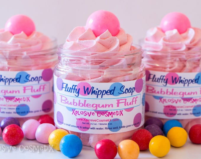 Fluffy Whipped Soap - Bubblegum Fluff - 4 Oz. - Vegan Friendly, Bubble ...