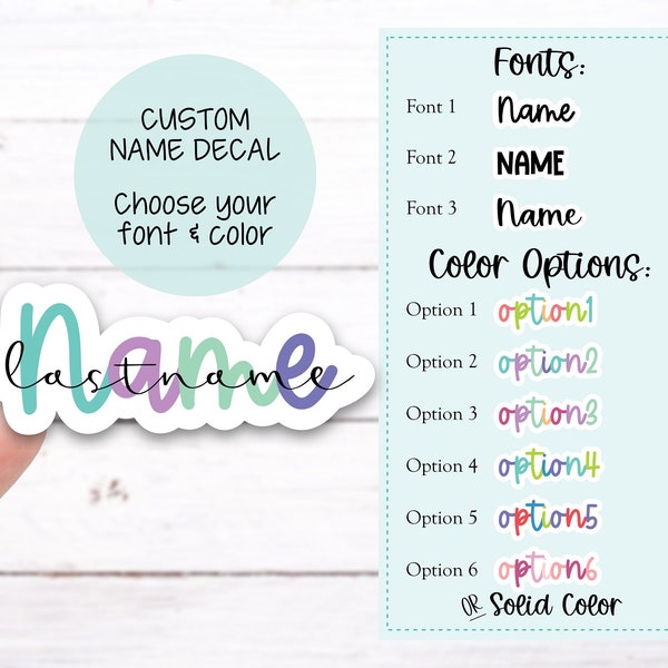 Last Name Decal - Etsy