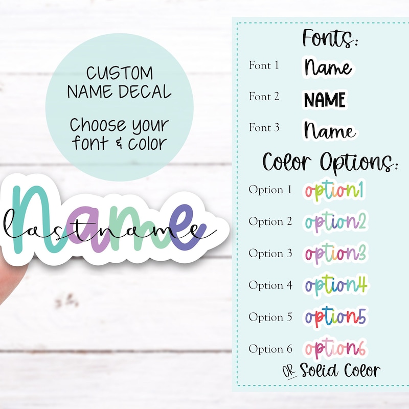 Last Name Decal - Etsy