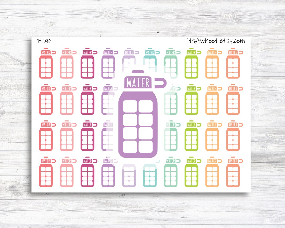Hydrate Water Bottle Tracker Stickers B196 - Etsy