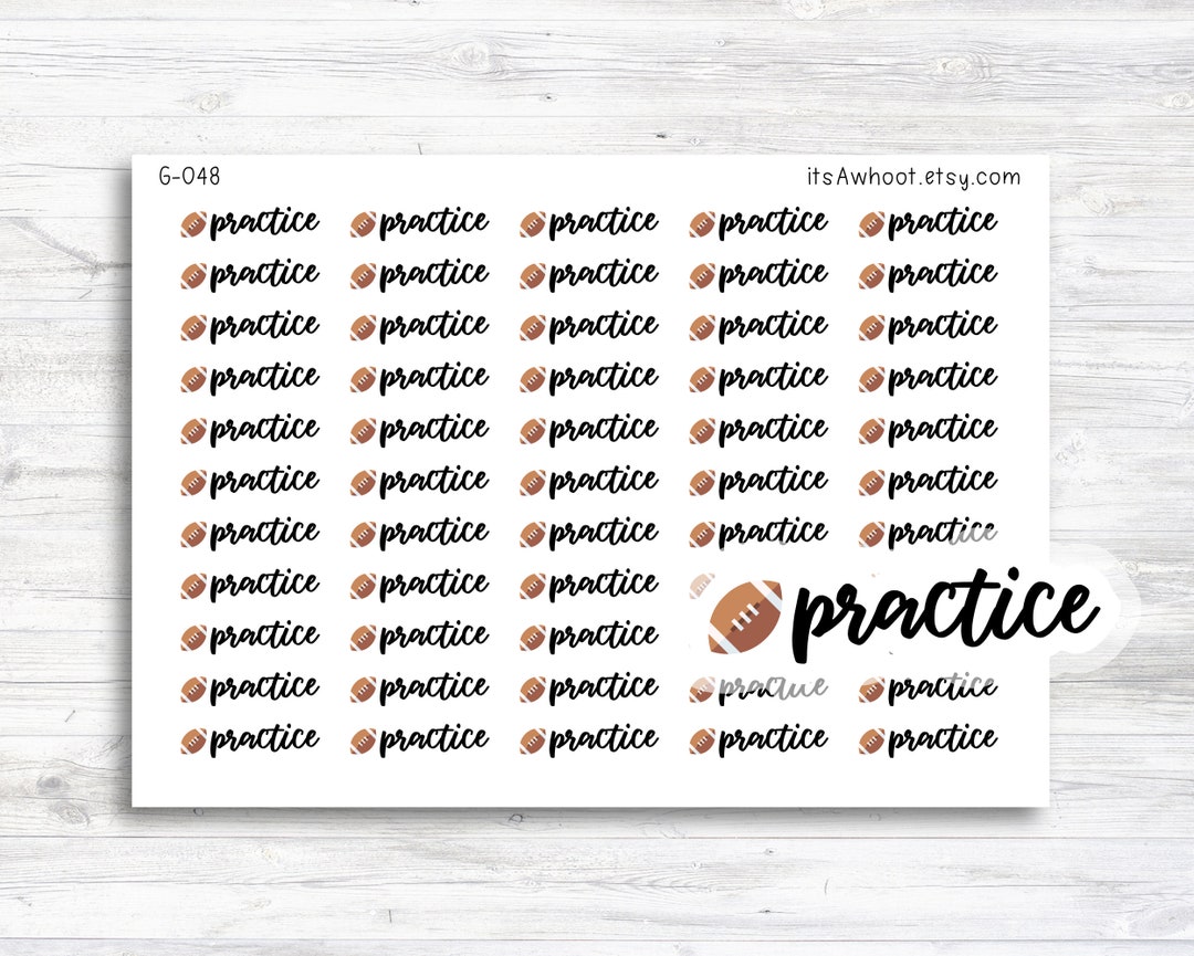 Football Practice Script Planner Stickers (G048) - Etsy