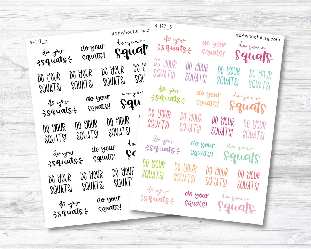 Do Your Squats Motivation/inspiration Script Stickers (B177_5) - Etsy