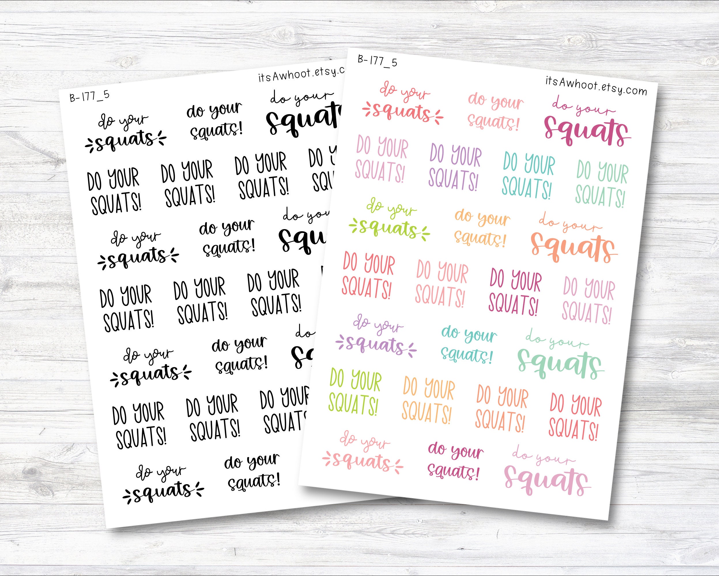 Do Your Squats Motivation/inspiration Script Stickers B177_5 - Etsy